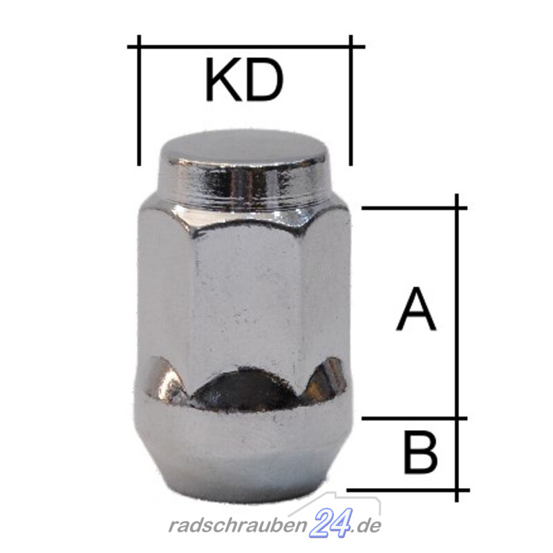 Radmutter 1/2 UNF x34 Kegelbund 60° SW19 - radschrauben24.de Onlinesh